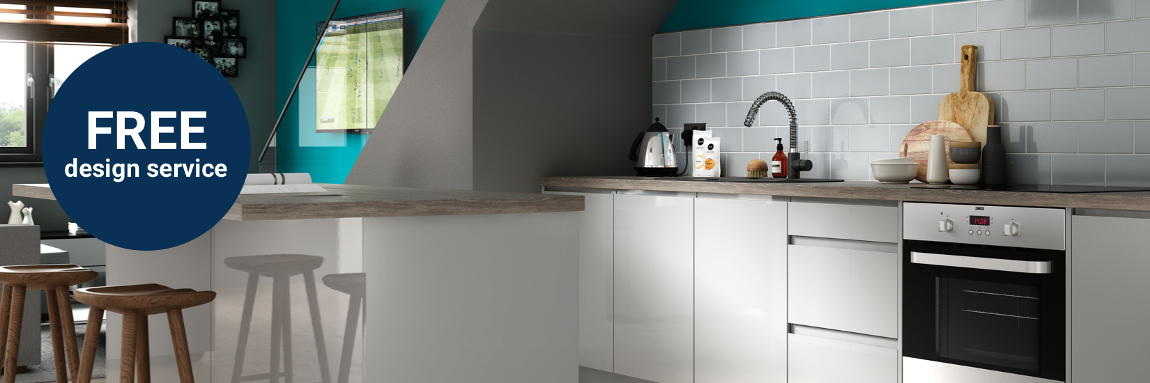 Madison Grey Gloss Kitchen Units | Wickes Lifestyle Kitchens