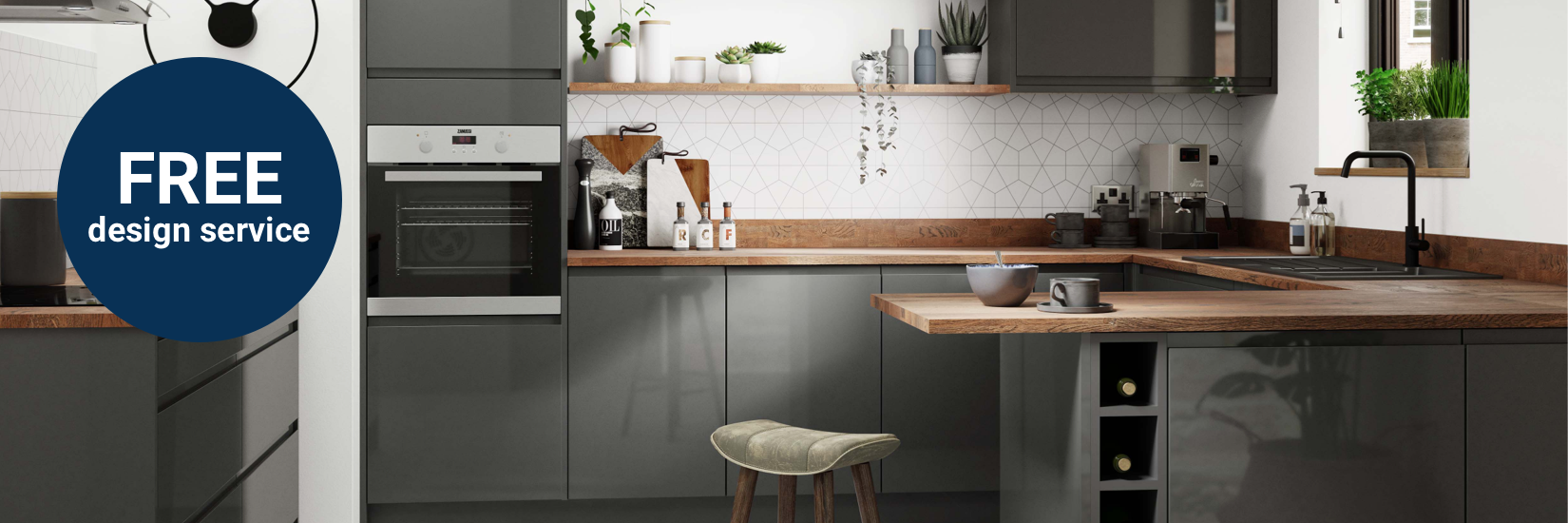 Madison Dark Grey Kitchen Units | Wickes Lifestyle Kitchens