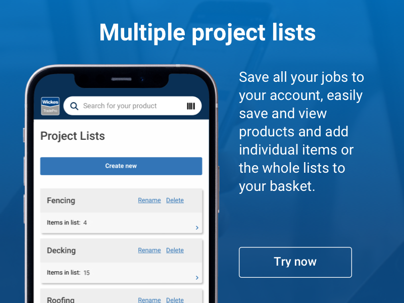 Improvements to TradePro | Wickes.co.uk