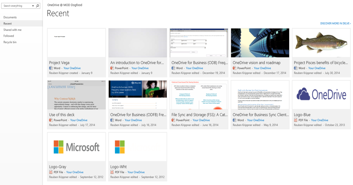 OneDrive for Business receiving several web interface updates