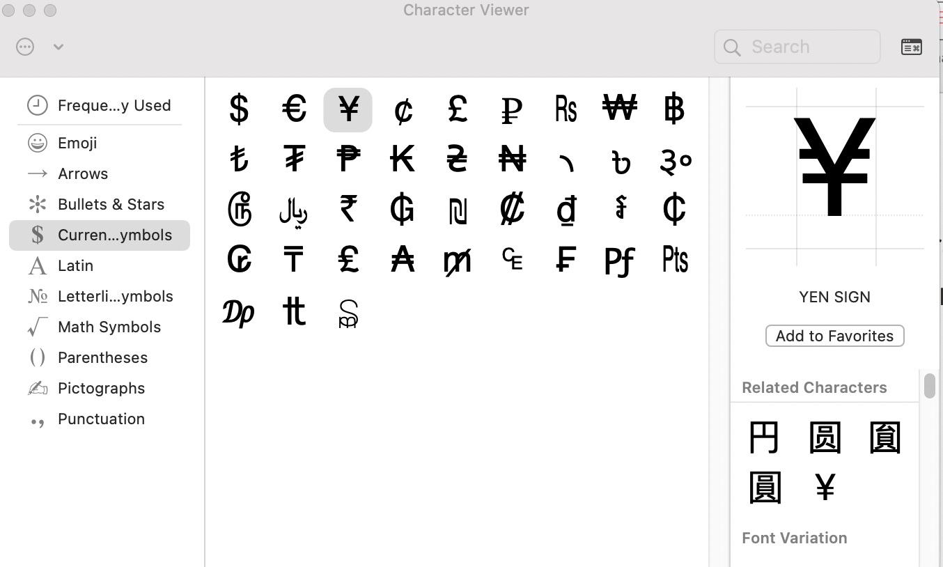 How to Type the Japanese Yen and Chinese Yuan (¥) Symbol