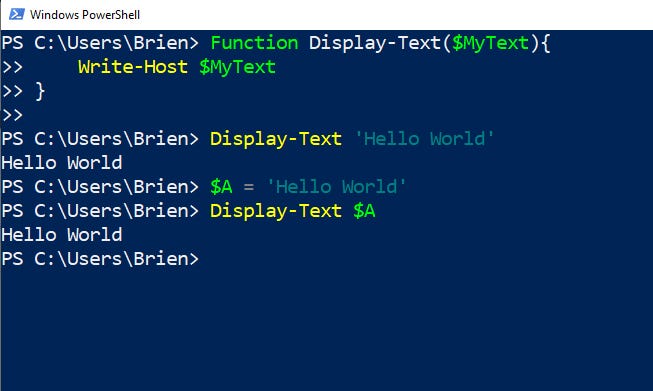 How To Create Powershell Functions