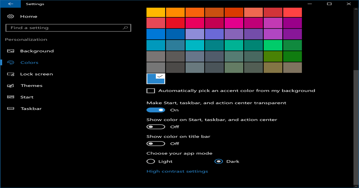 Windows 10 | Now your apps and system pages have a dark mode option