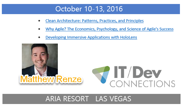 IT/Dev Connections 2016 Speaker Highlight: Matthew Renze