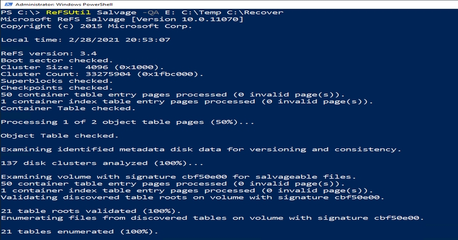 How to Salvage Data from a Badly Damaged ReFS Volume