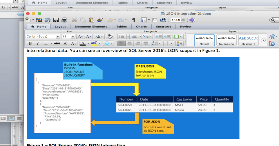 SQL Server 2016’s JSON Integration
