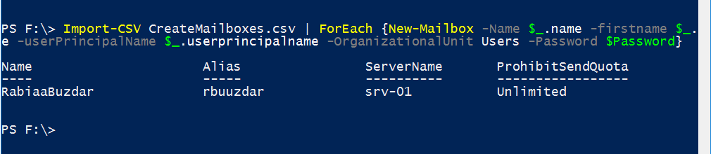 PowerShell: Create Exchange Server 2016 Mailboxes in Bulk