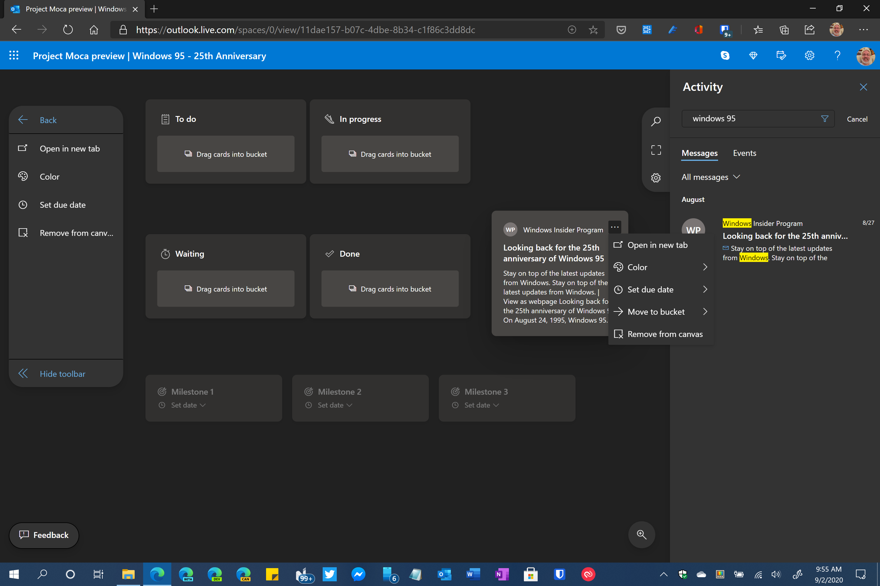 Using Microsoft's Project Moca to Organize and Track Projects