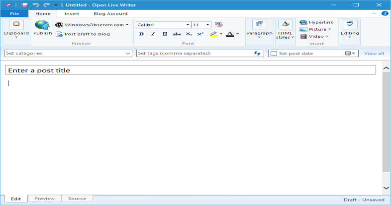 Microsoft's popular blogging tool Windows Live Writer is now open source