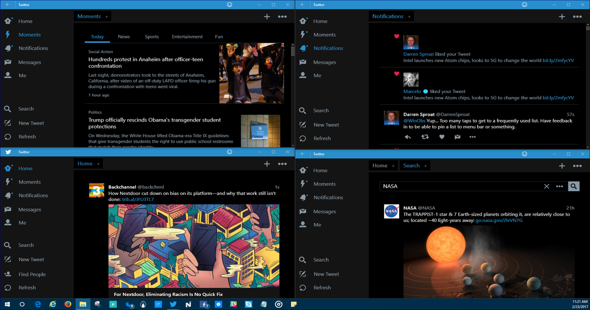 Social Media | Managing Twitter on Windows 10 with the official app ...