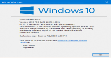 Windows 10 Redstone 3 Build 16273