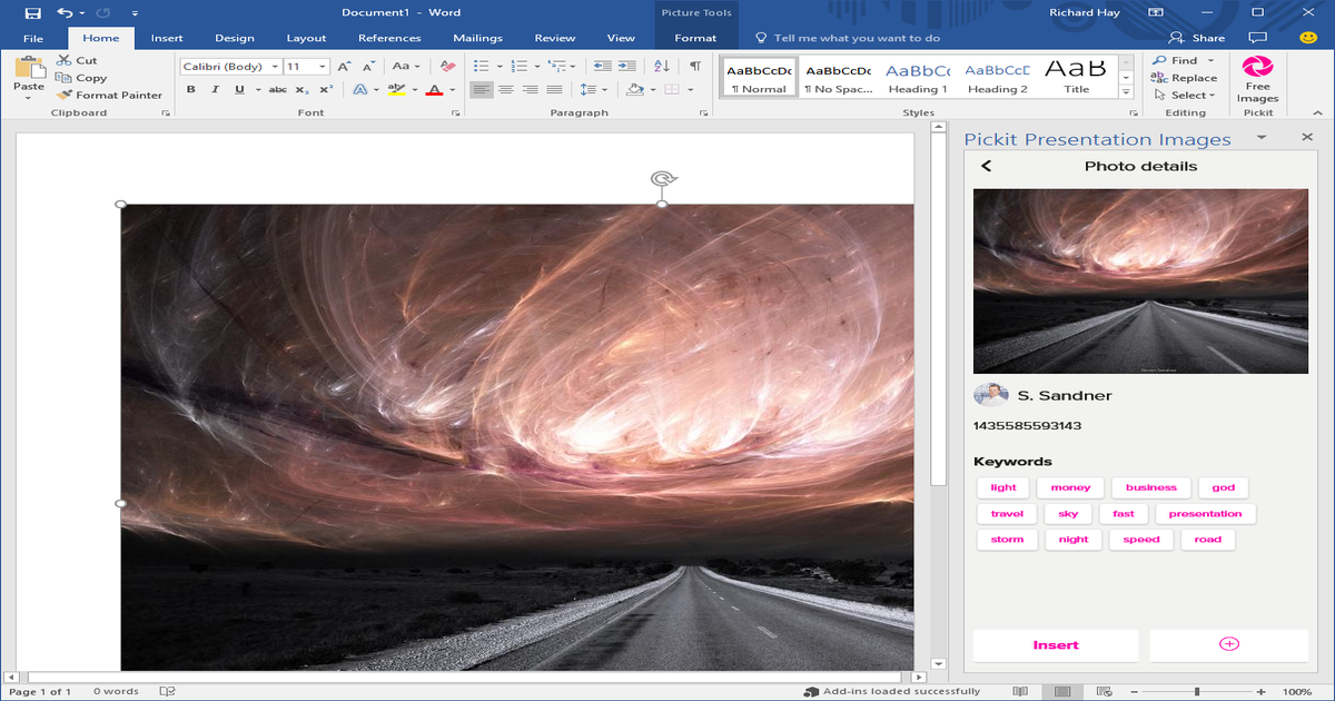 Office Add-In: Pickit Free Images