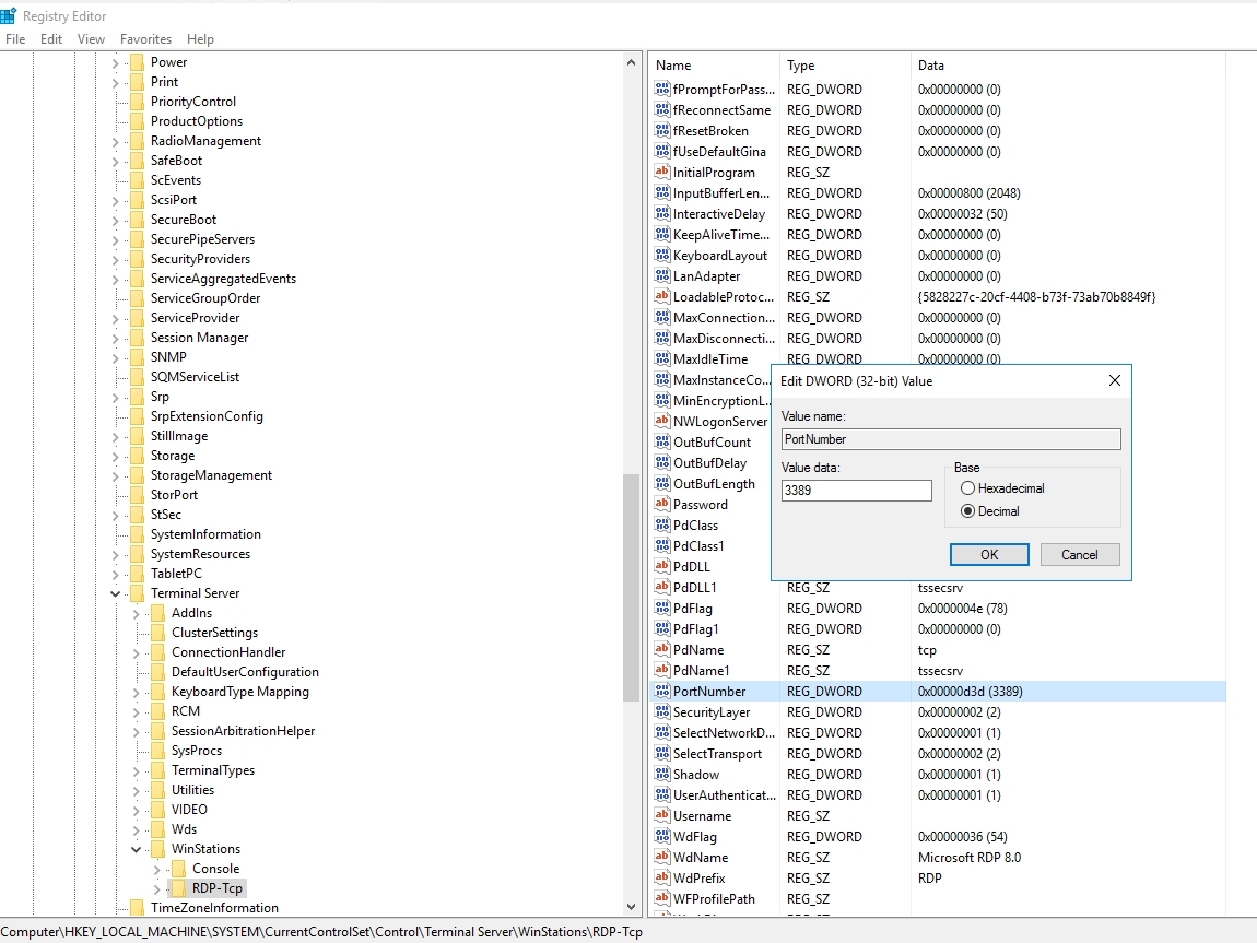 How to Map a Different Listening Port for Remote Desktop Protocol