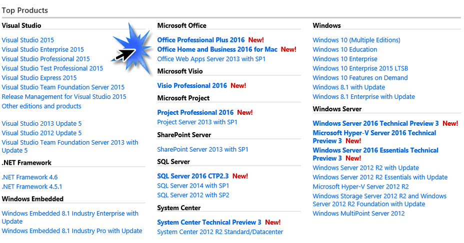 Office 2016 stand alone installers now available for MSDN Subscribers