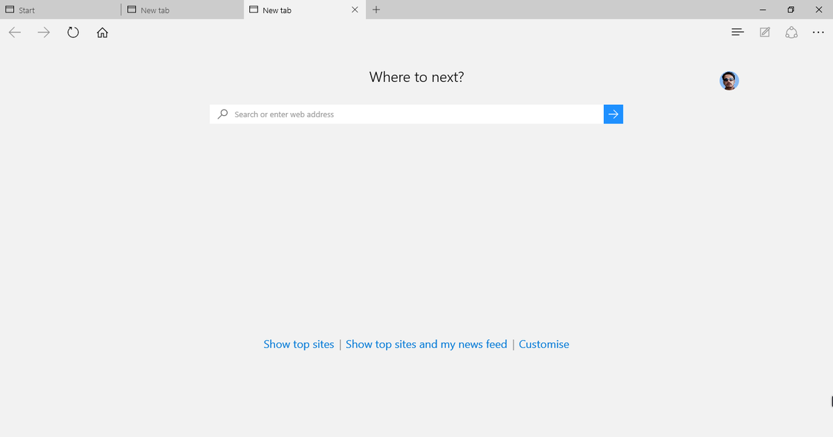 What is the URL for a blank page in IE/Edge