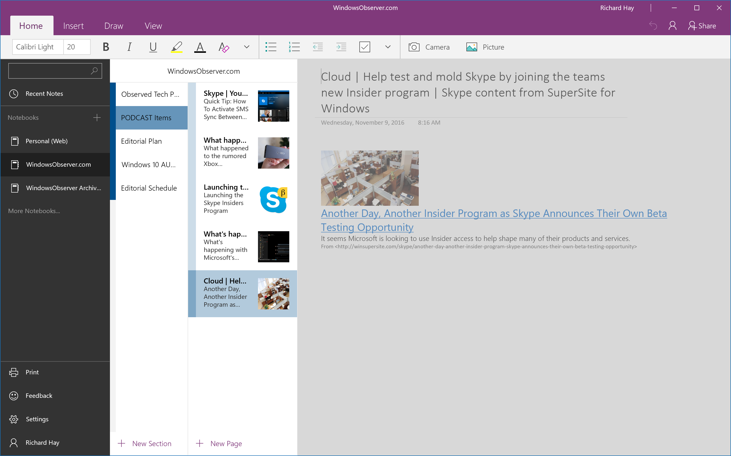 OneNote | Test out upcoming features for the OneNote UWP App