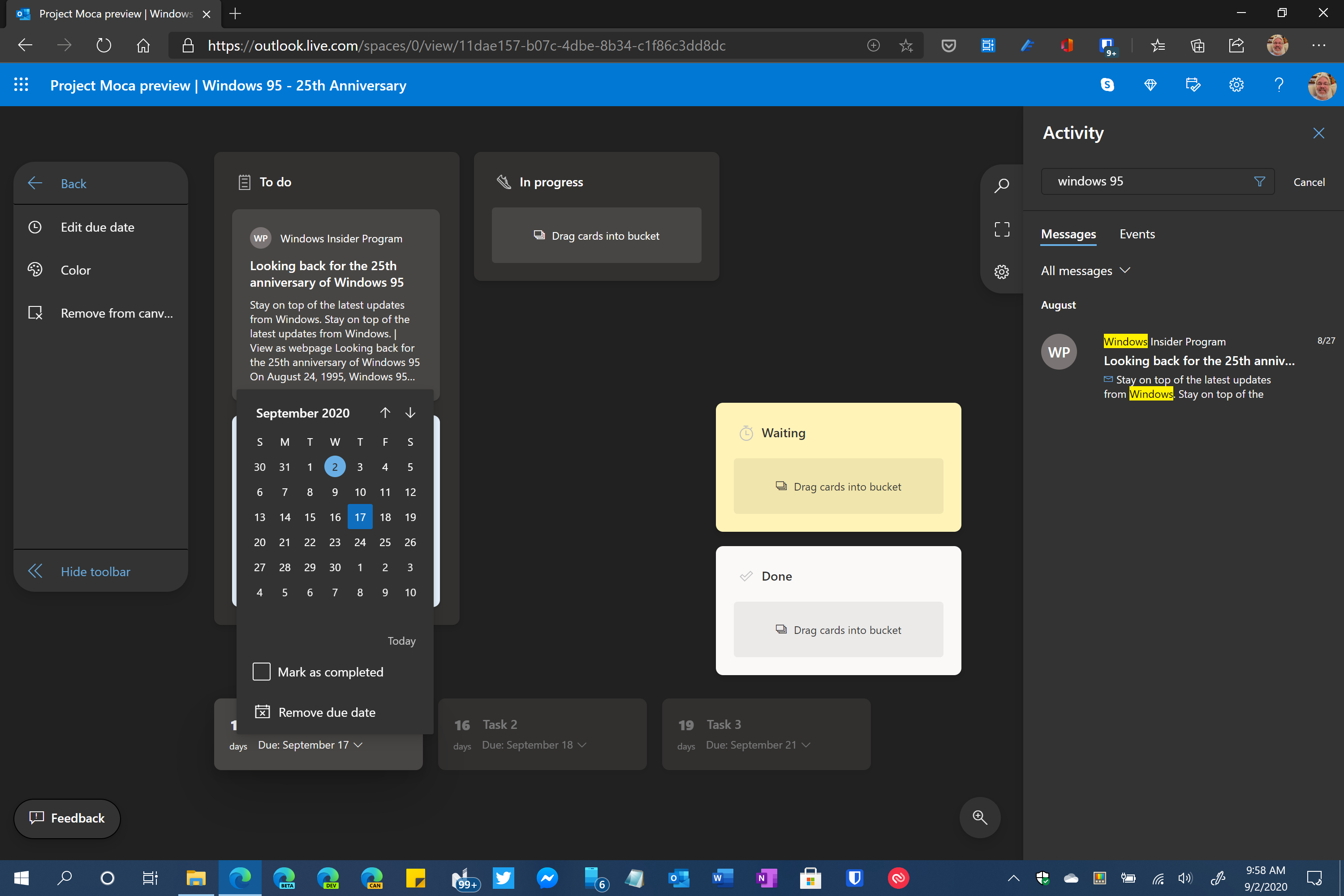 Using Microsoft's Project Moca to Organize and Track Projects