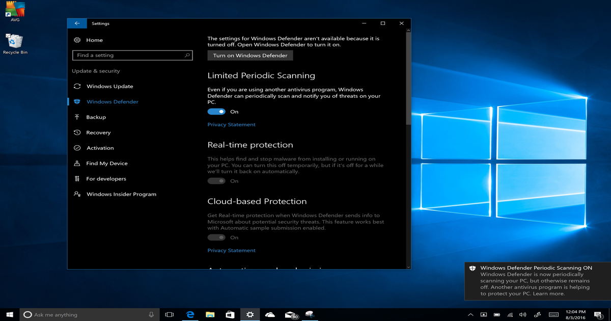 Security | This feature will periodically scan your system for malware ...