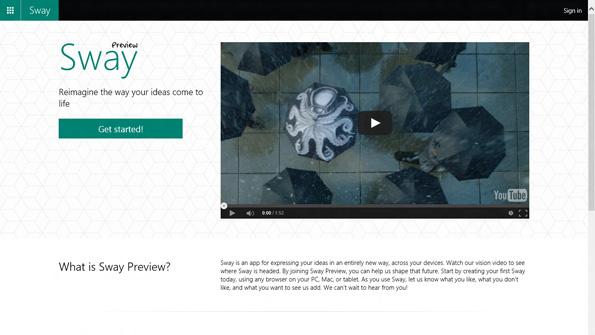 Office Sway Preview Now Generally Available