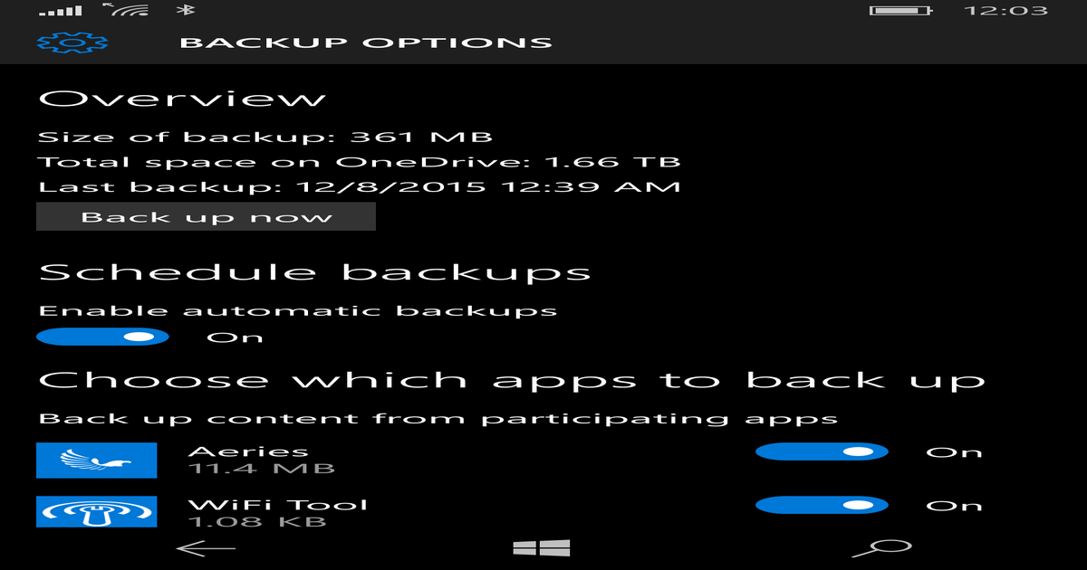 Mobile | Backing up your Windows 10 Mobile devices