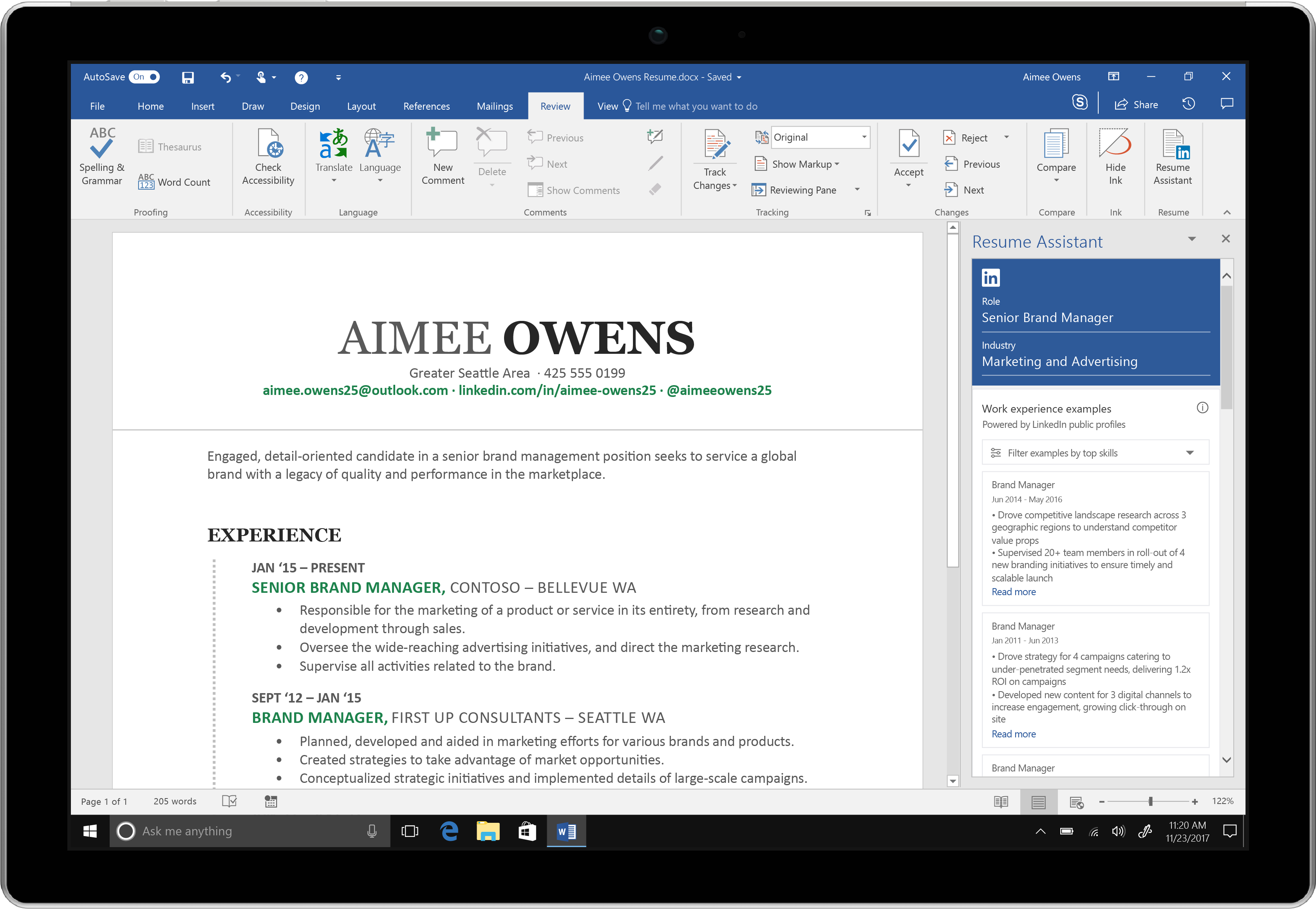 Microsoft Brings LinkedIn Professional Information to Resume Assistant