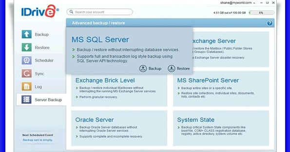 New Service: Backup SQL Server in the Cloud with IDrive