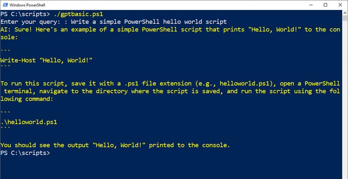 How To Build An Ai-driven Powershell Code Generator (sample Script)