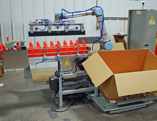 Cobots featured in new palletizing, sealing and bulk-box-loading appli