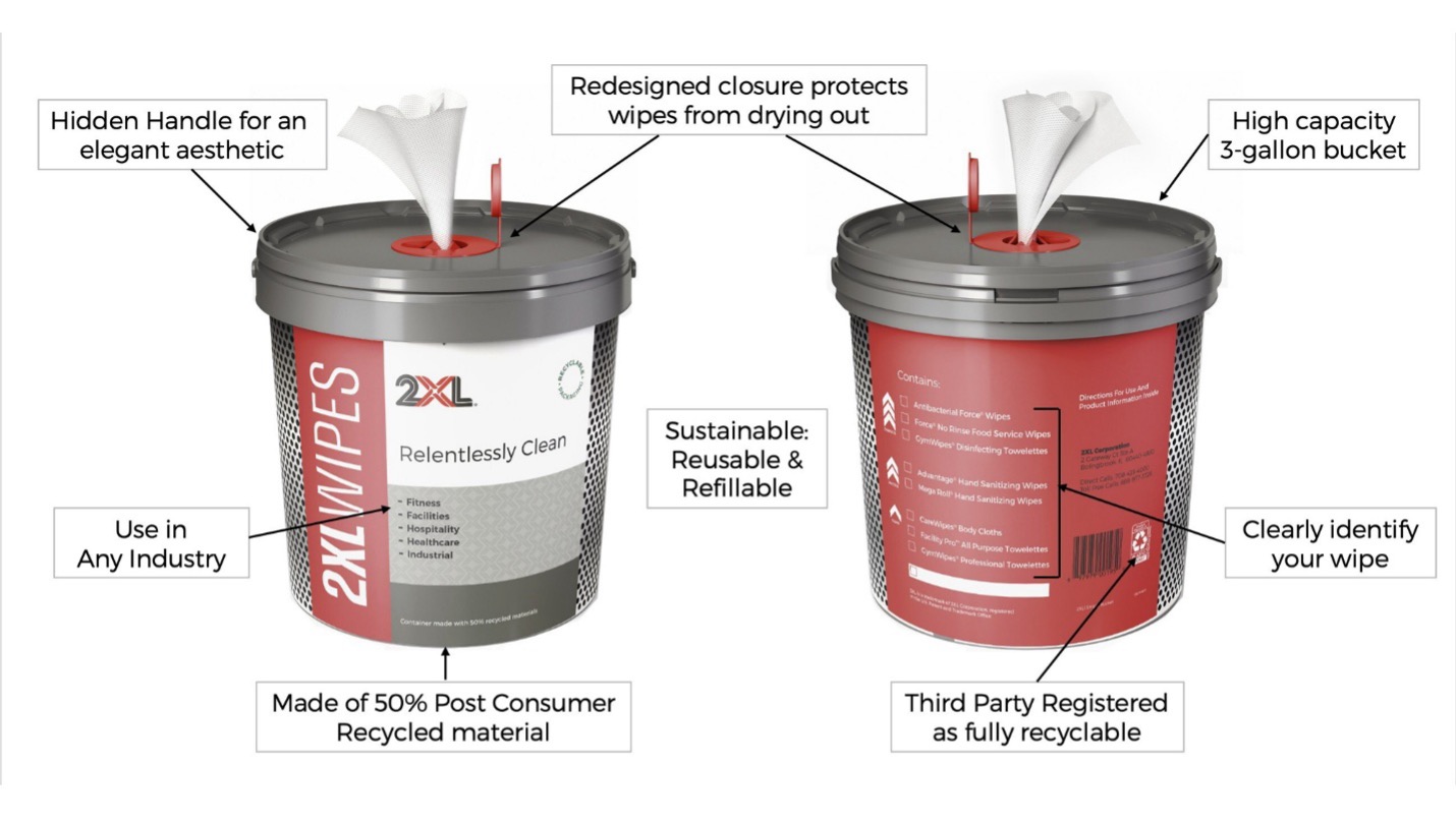 2XL Corp launches recyclable wipes bucket with PCR