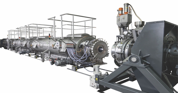 Single pipe extrusion system accommodates diameters ranging from 200 t