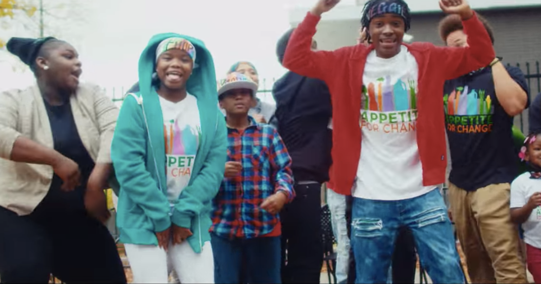 Youth activists rap about reclaiming good food in urban settings.