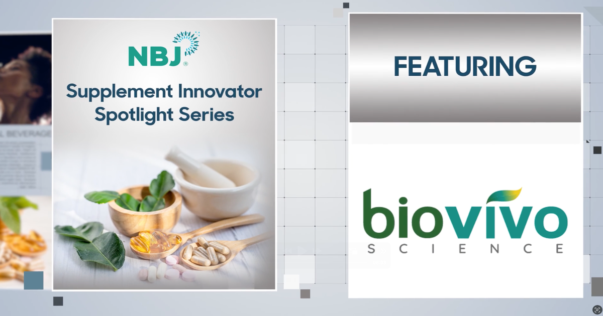 Watch NBJ Supplement Innovator Series: BioVivo Science