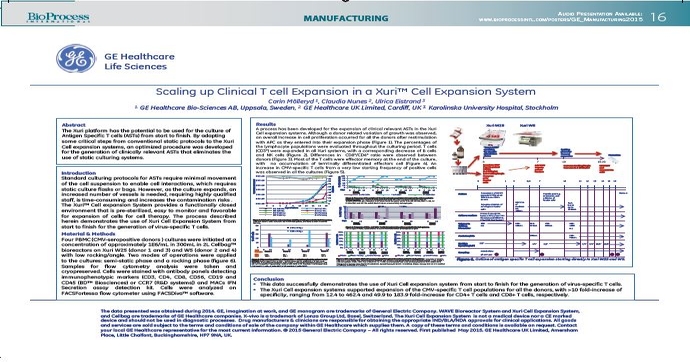Scaling Up Clinical T cell Expansion in a Xuri™ Cell Expansion System