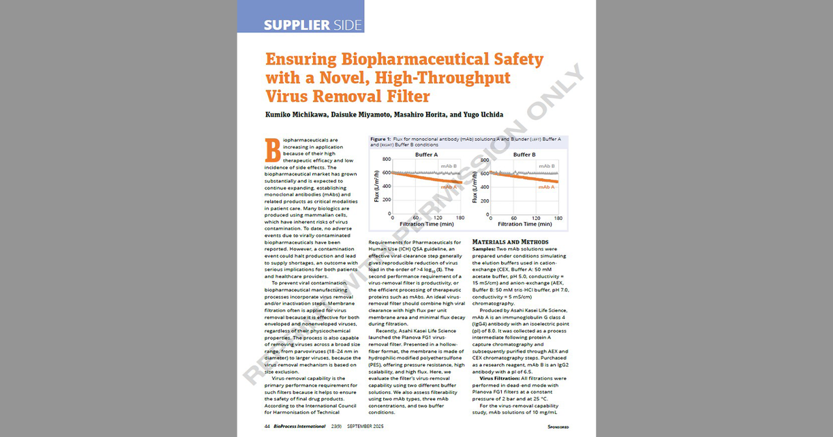 Planova FG1 Virus Removal Filter