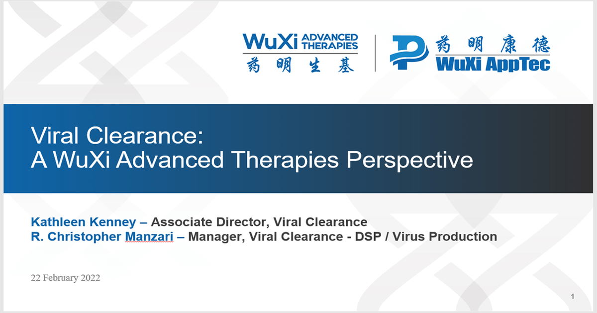 Viral Clearance: A WuXi Advanced Therapies Perspective