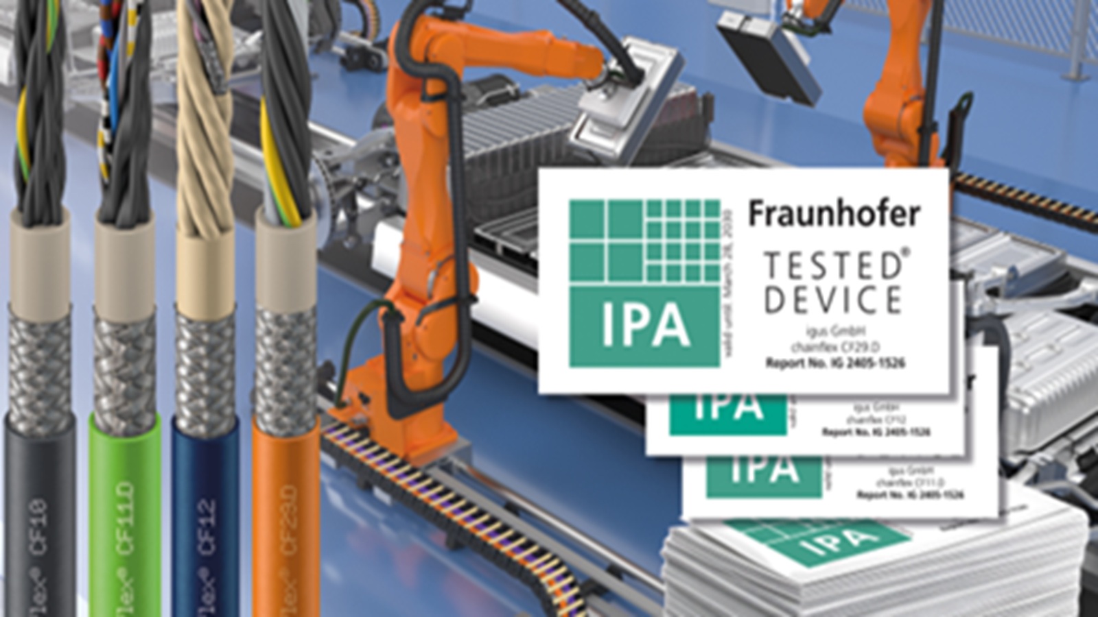 Igus Certifies Halogen-Free Chainflex Cables for Dry Cleanrooms