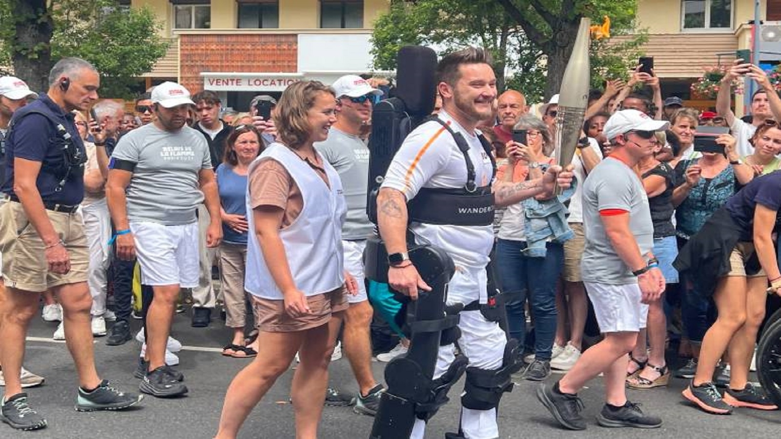 Kevin Piette Carried the Olympic Torch Via a Robotic Exoskeleton
