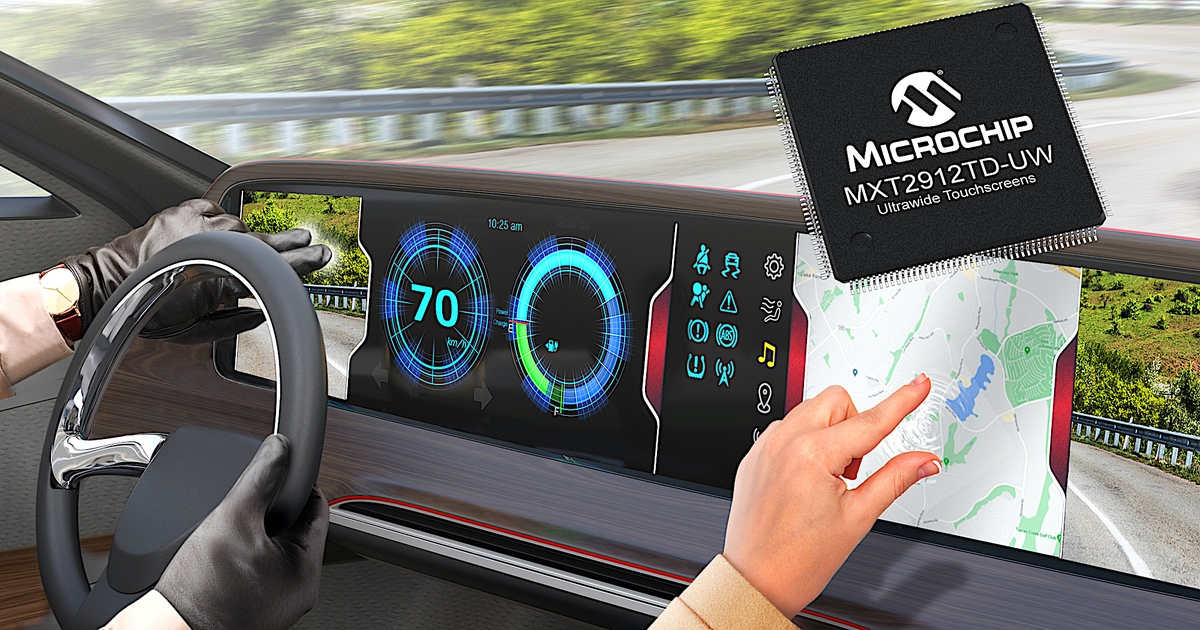 Microchip Controller Drives Amazing Automotive Touch Screens up to 40"