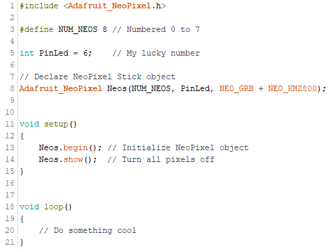 Controlling WS2812 Tricolor LEDs (aka NeoPixels), Part 5
