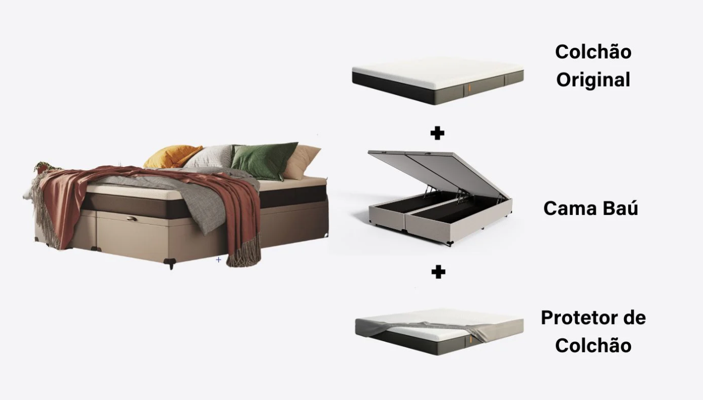 Kit Colchão Emma Original + Cama Baú