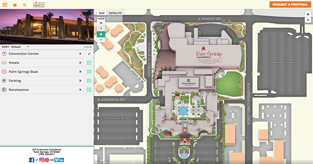 Palm Springs Convention Center Unveils Concept3D Interactive 3D Map