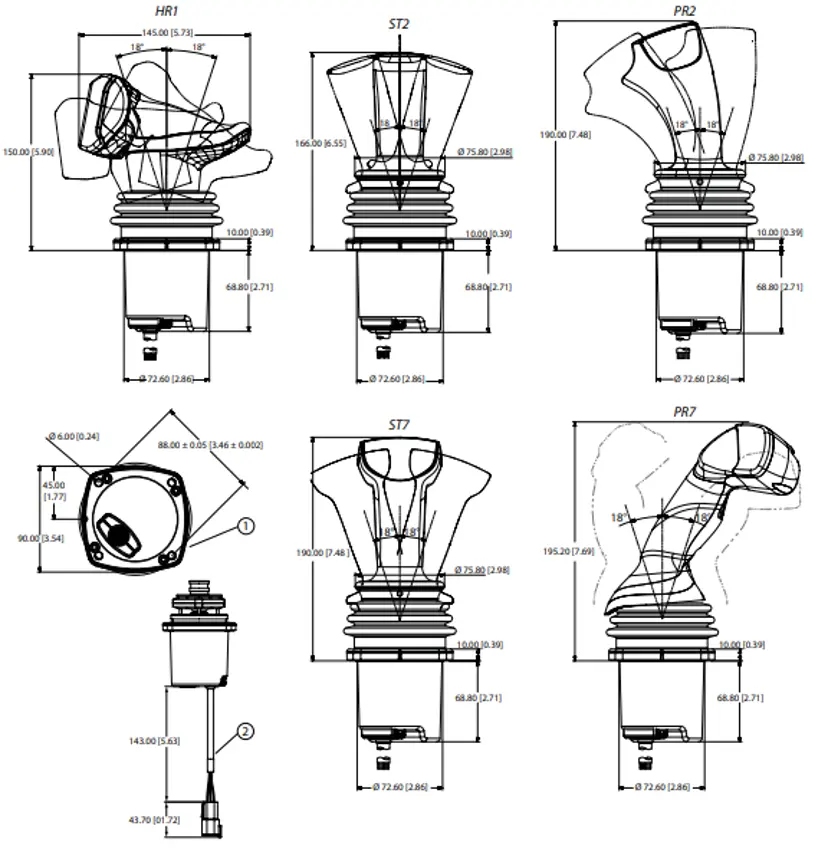 JS1-H heavy-duty joysticks | Danfoss PowerSource