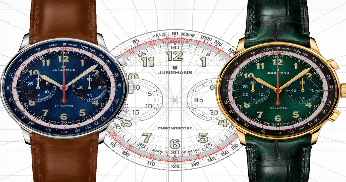 Retro mit Technik-Charme: Junghans Telemeter Edition in Blau und Grün ...