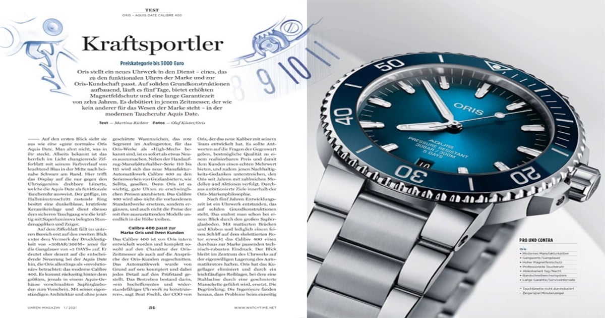 Download: Oris Aquis Date Calibre 400 im Test | WatchTime