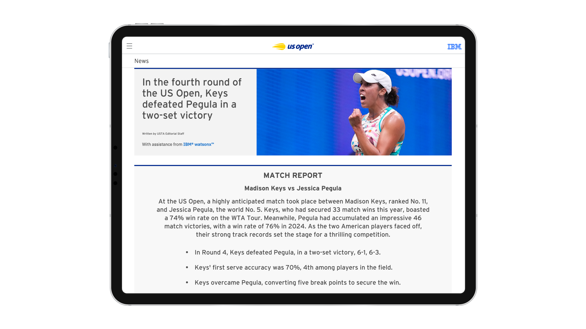 IBM, USTA Serve Up Enhanced Generative AI Features at 2024 US Open