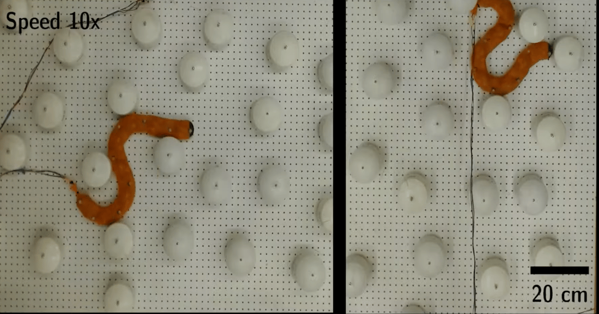 Snake-Like Robot Navigates Obstacle Course