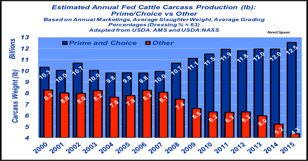 Prime and Choice beef dominating production