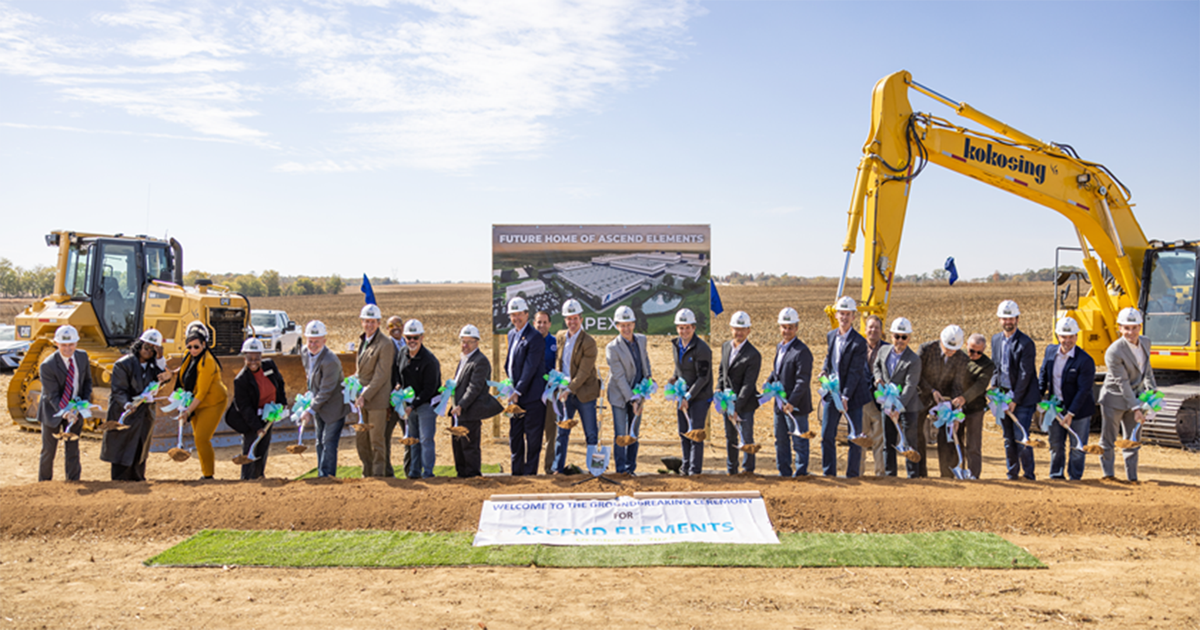 Ascend Elements Begins Construction of Apex 1 in Southwestern Kentucky
