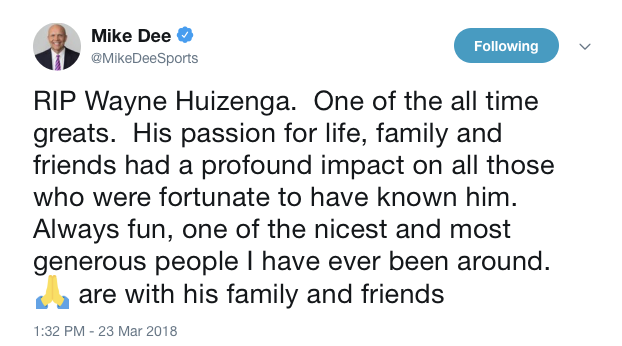 Waste Management Founder H. Wayne Huizenga Has Died
