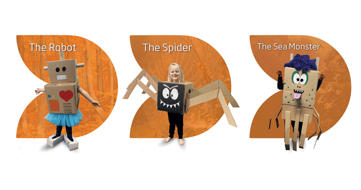 Spooky Sustainable Cardboard Costumes Combat Plastic Waste